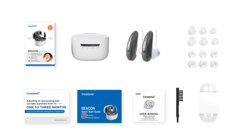 Ceretone Beacon Advanced Self-fitting Bluetooth OTC Hearing Aids