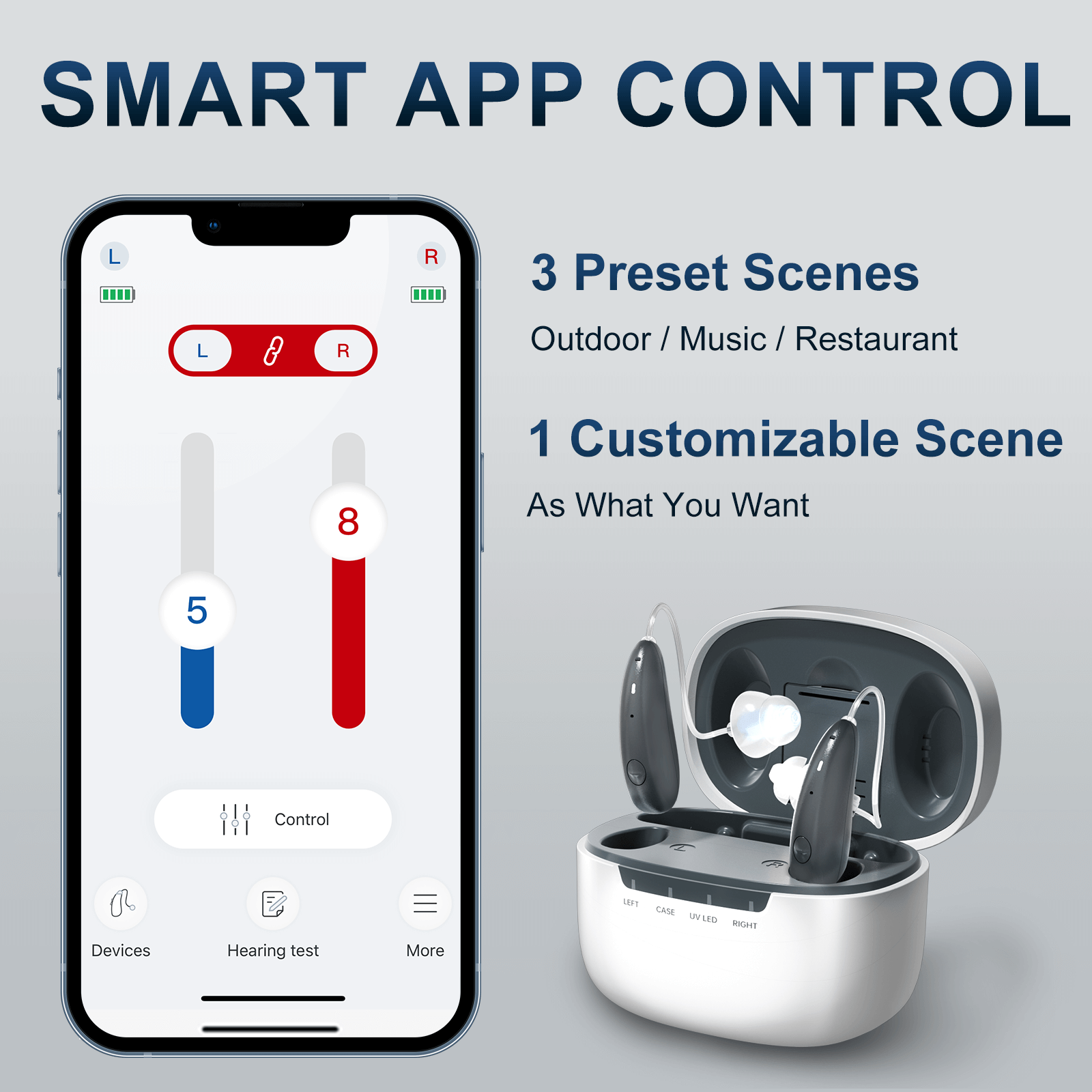 Ceretone Beacon Advanced Self-fitting Bluetooth OTC Hearing Aids